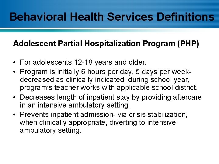 Behavioral Health Overview Welcome New Team Member Introduction