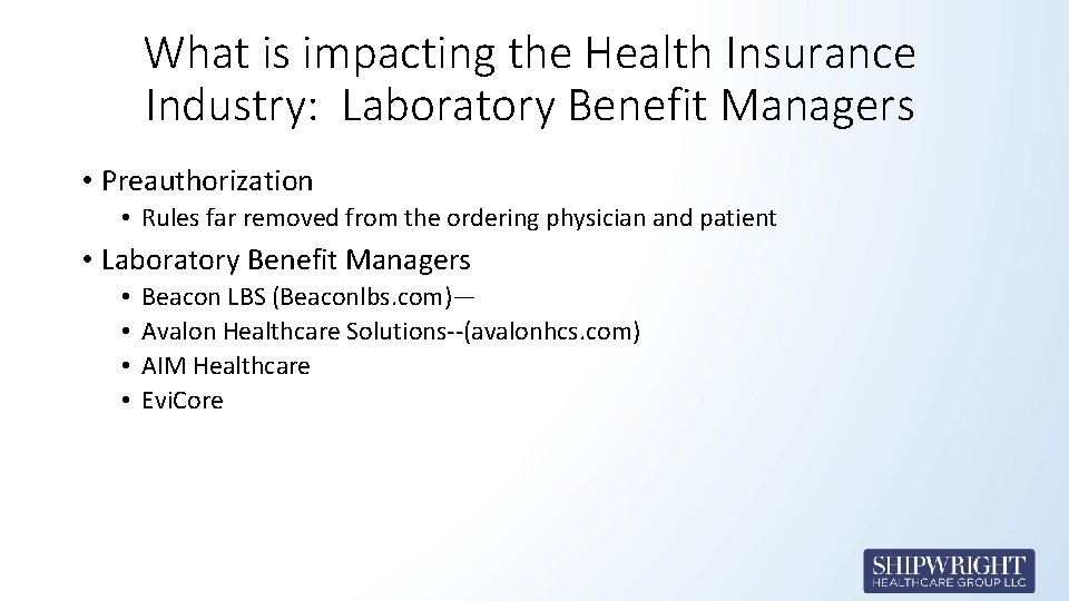 A Brave New World for Reimbursement Lab Institute