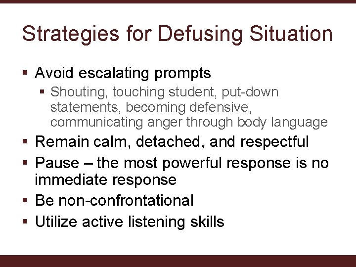 Conflict Resolution for CBLE Instructor Terminal Objective Upon