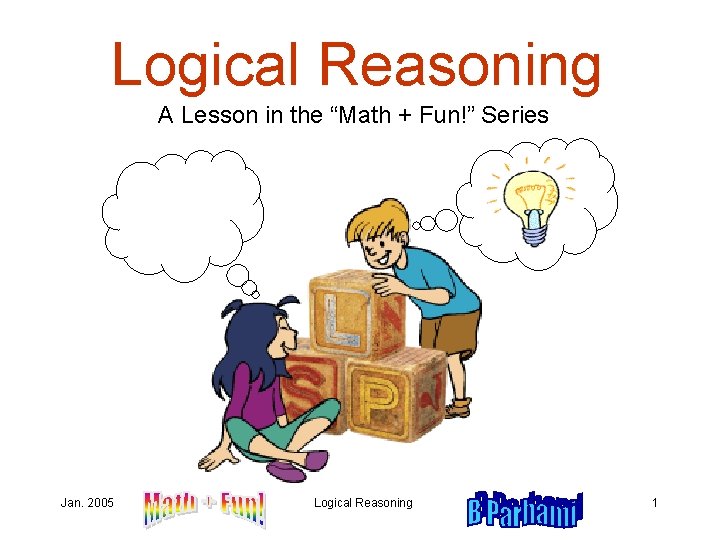 Logical Reasoning A Lesson in the Math Fun