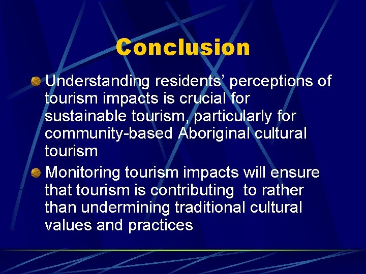 Aboriginal Cultural Tourism and Sustainability Sociocultural Impacts of