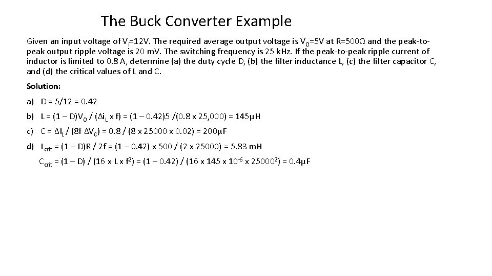 Introduction to DCDC Conversion EE 174 SJSU Tan