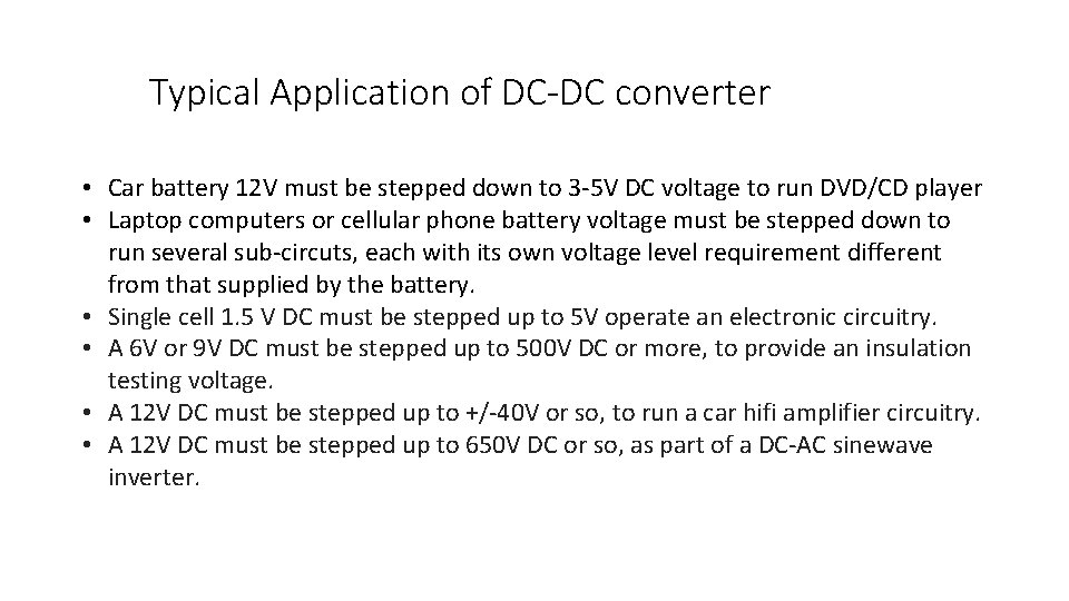 Introduction to DCDC Conversion EE 174 SJSU Tan