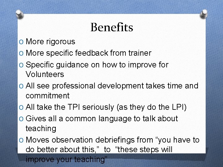 TPI TEACHING PROFICIENCY INDEX How the TPI frames