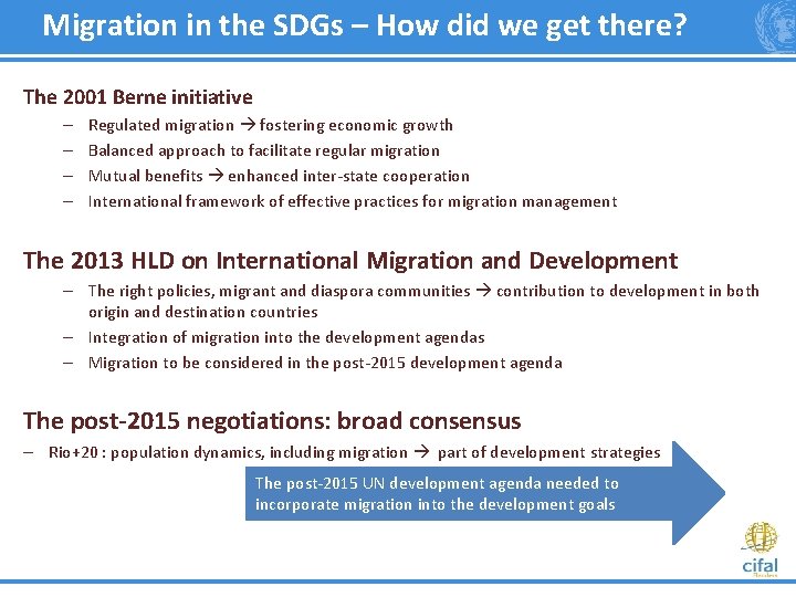 SDGS AND MIGRATION 5 HOW DID WE GET