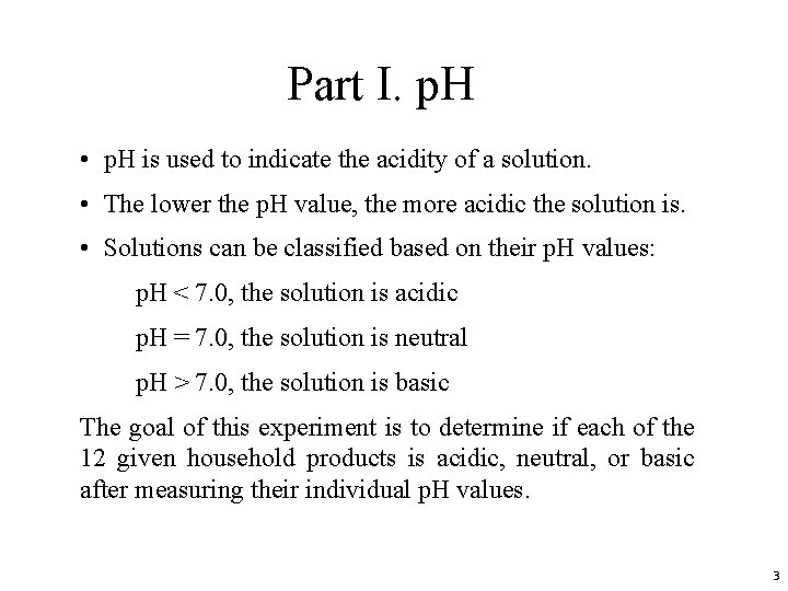 Intro to Chemistry Chem 1020 Lab Acids Bases