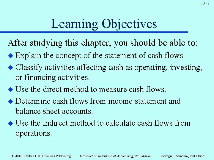 10 1 Chapter 10 Statement of Cash Flows