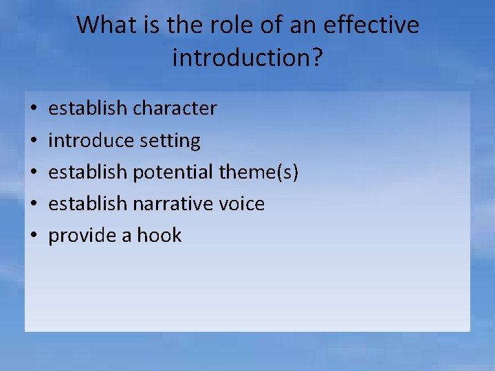 What is the role of an effective introduction