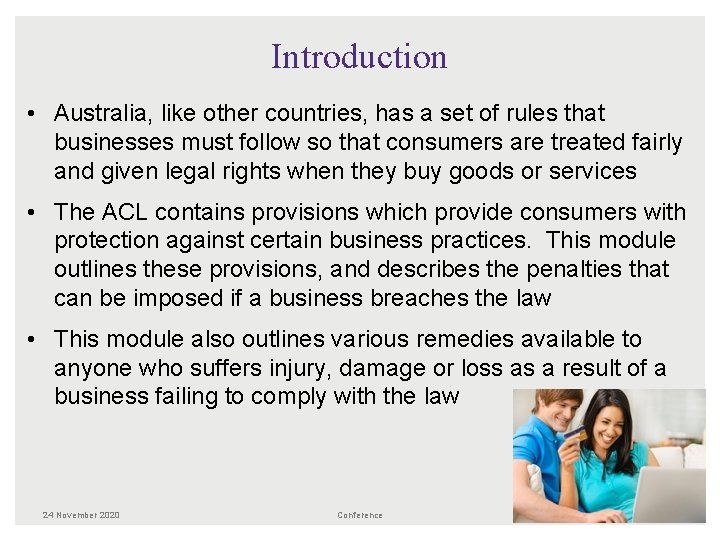 Module 6 Overview of the Australian Consumer Law