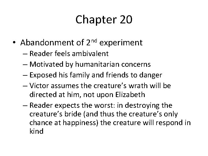 Frankenstein Chapters 19 24 Chapter 19 The symbol
