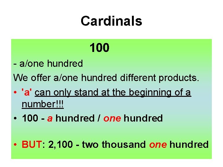 Numerals Cardinals 0 nought zero in mathematics and