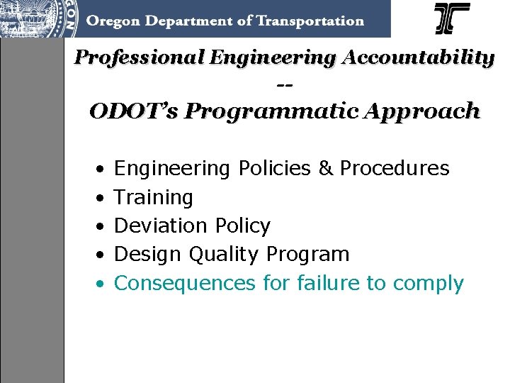 ODOT Errors Omissions Policy ODOTACEC Conference Presentation April