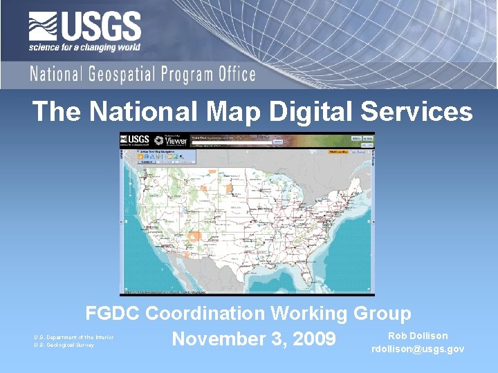 The National Map Digital Services FGDC Coordination Working