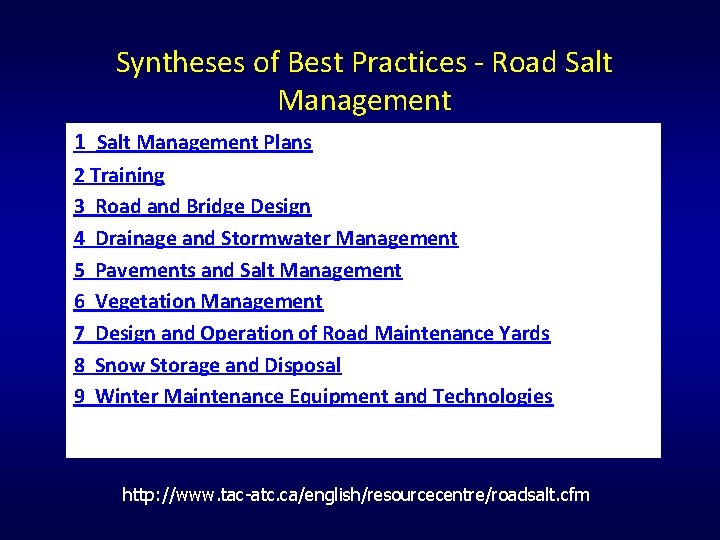 Winter maintenance chlorides and parking lots Managing more
