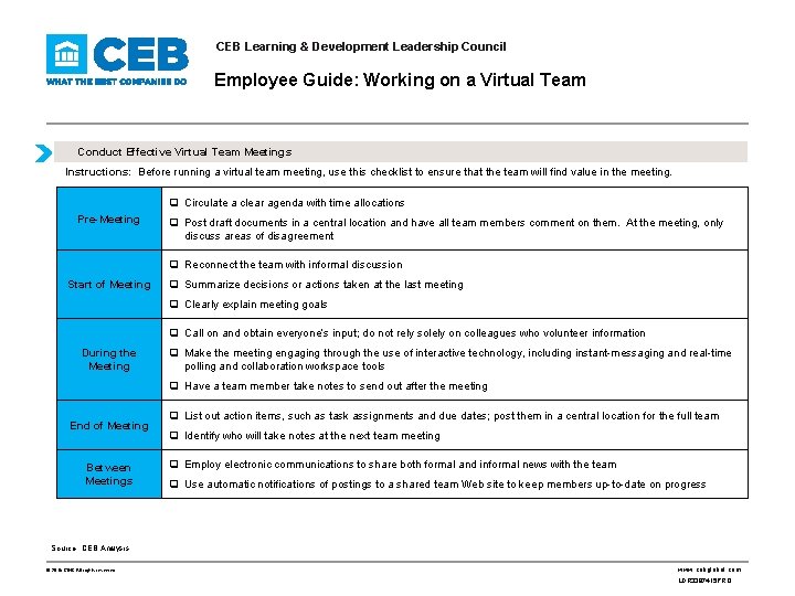 Employee Guide Working on a Virtual Team CEB