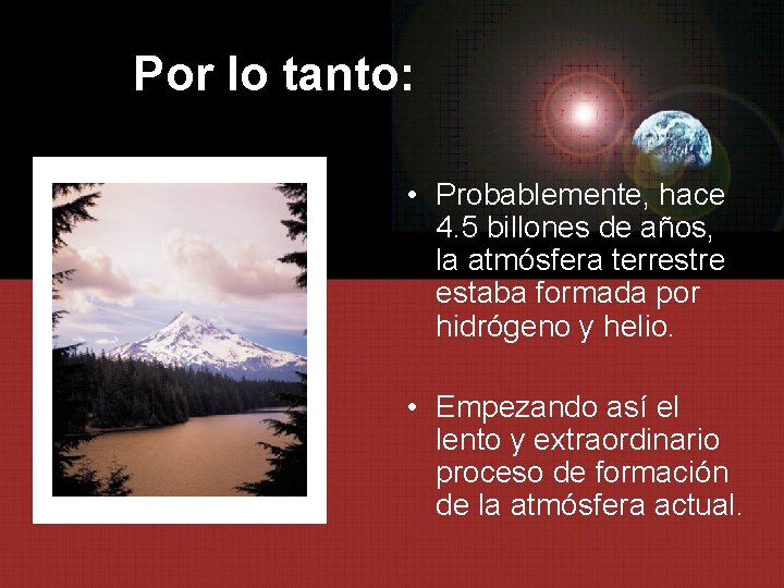 Evolucin de la atmsfera Ciencias de la Tierra