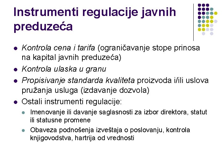 Javno preduzee Pojam i vrste javnih preduzea Delatnost