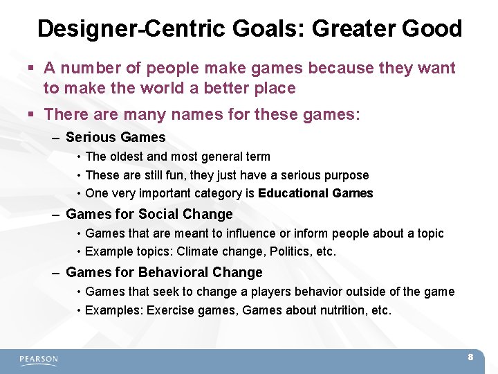 CHAPTER 08 DESIGN GOALS 1 Topics DesignerCentric Goals