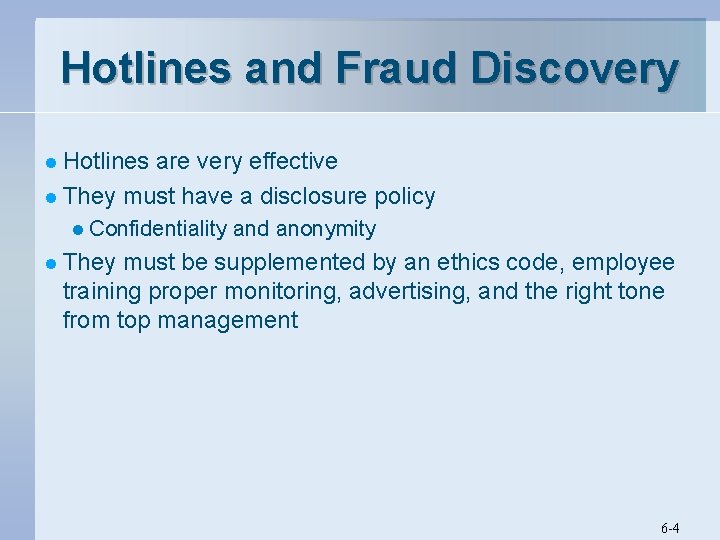 6 1 06 Fraud Detection Mc GrawHillIrwin 6