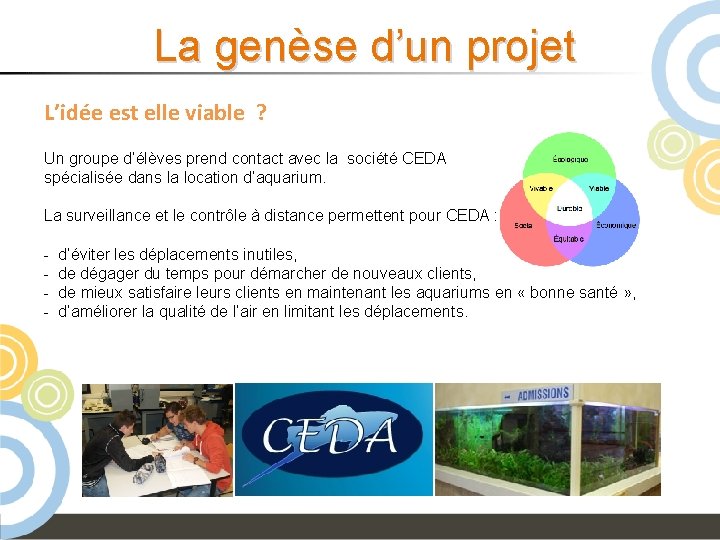 Un exemple de projet en classe de terminale