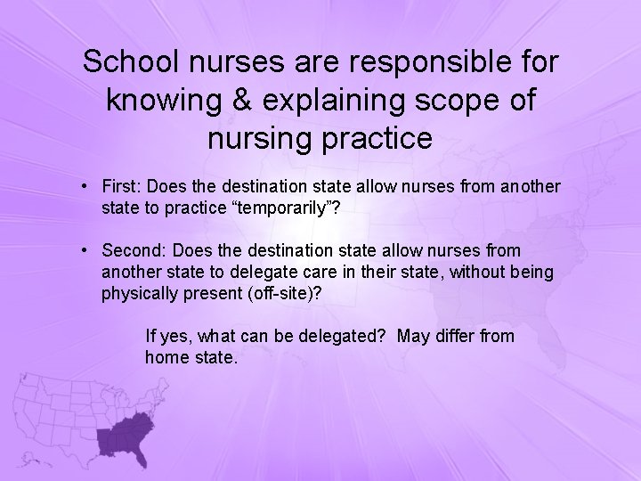 Nursing Care on Out of State Field Trips