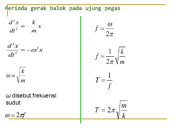 GETARAN HARMONIK SEDERHANA Mobil berosilasi naikturun ketika melewati