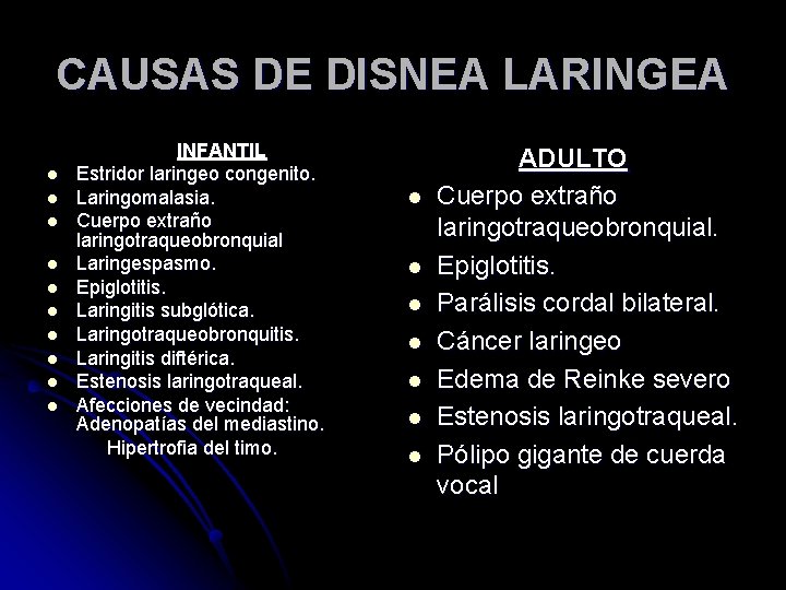 SINDROME OBSTRUCTIVO O DISNEICO LARINGEO AGUDO Y DISFONICO
