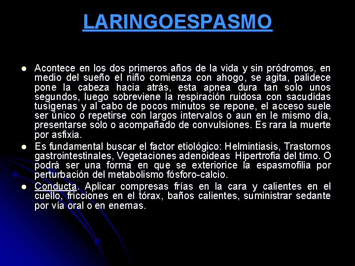 SINDROME OBSTRUCTIVO O DISNEICO LARINGEO AGUDO Y DISFONICO