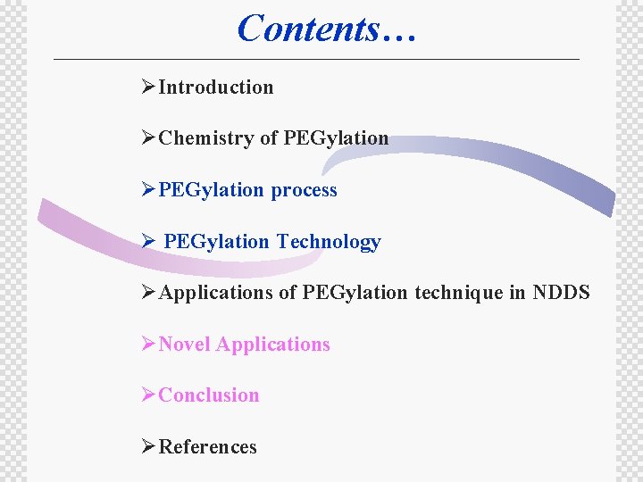 PEGylation Technique and scope of its Applications in