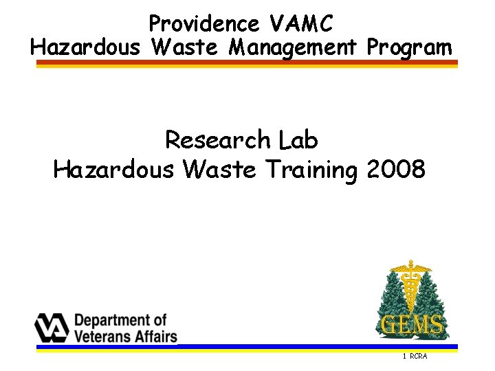 Providence VAMC Hazardous Waste Management Program Research Lab