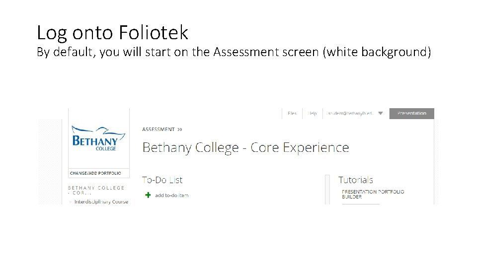 How to develop a presentation portfolio in Foliotek