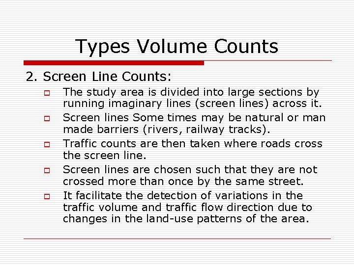 Traffic Engineering Studies Volume Studies Chapter 4 Dr