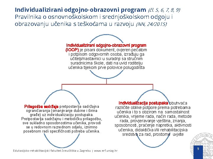PRILAGODBA SADRAJA I INDIVIDUALIZACIJA POSTUPAKA U NASTAVI MATEMATIKE
