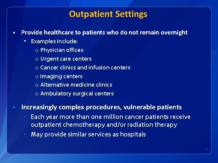 Safe Care Everywhere Infection Prevention in Outpatient Settings