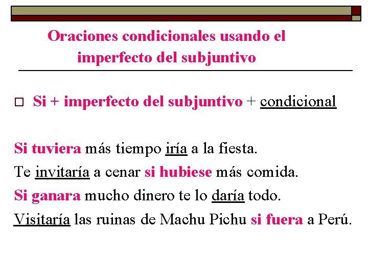 El imperfecto de subjuntivo Conjugacin formas y usos