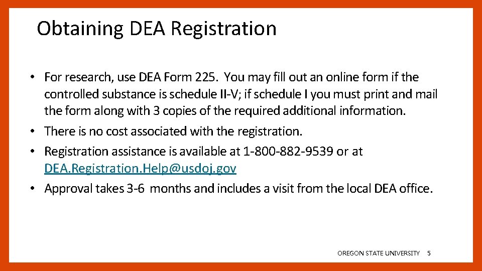 OSU CONTROLLED SUBSTANCES TRAINING MODULE FOR RESEARCHERS June