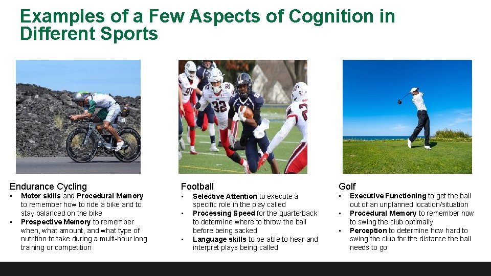 NUTRITION FOR COGNITIVE PERFORMANCE Lecture content provided by