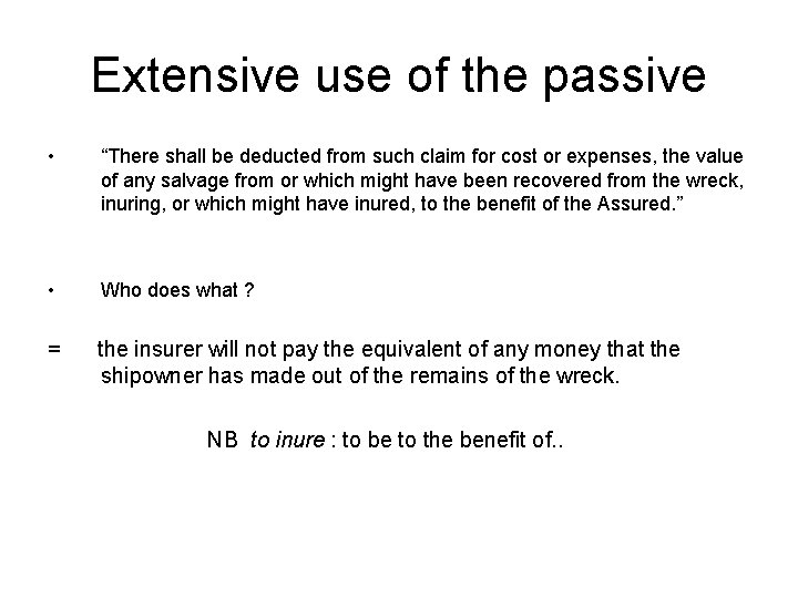 Transposing ESP into EGP Examples from marine insurance