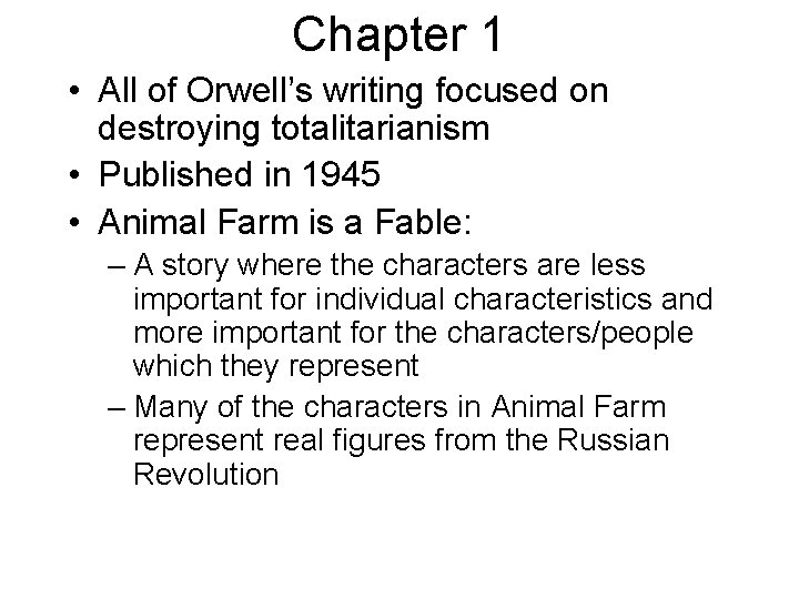Animal Farm George Orwell Chapter 1 All of