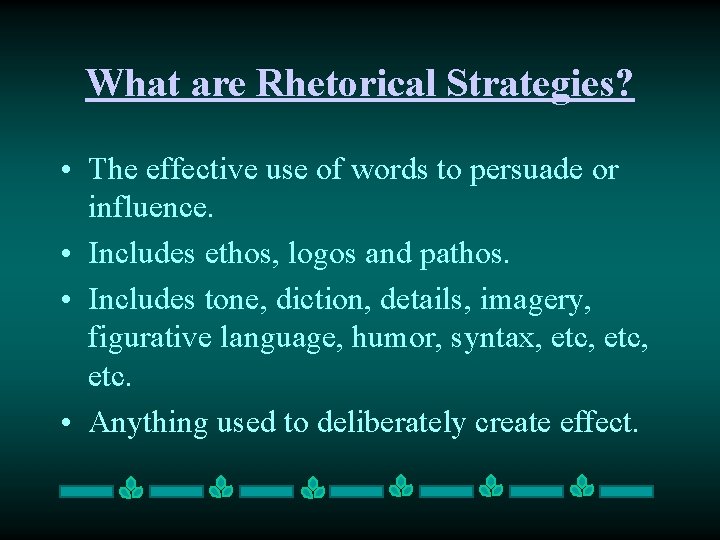 Rhetorical Analysis Rhetorical Analysis is A close reading