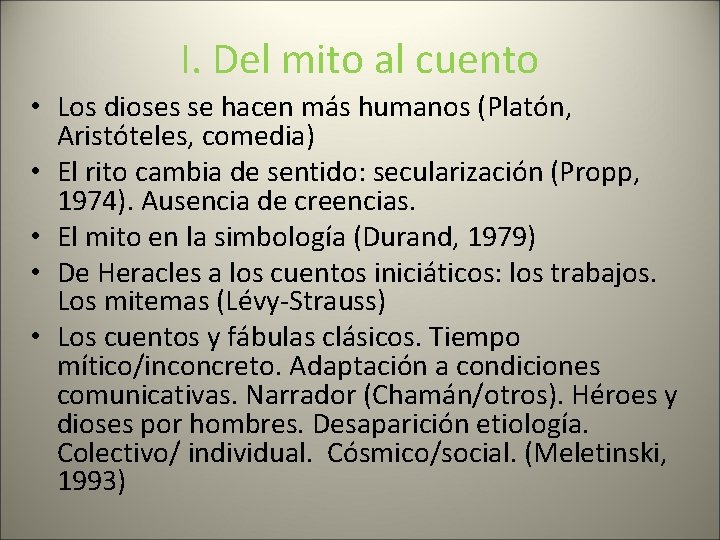 TRADICIN Y RECEPCIN DEL CUENTO I Del mito