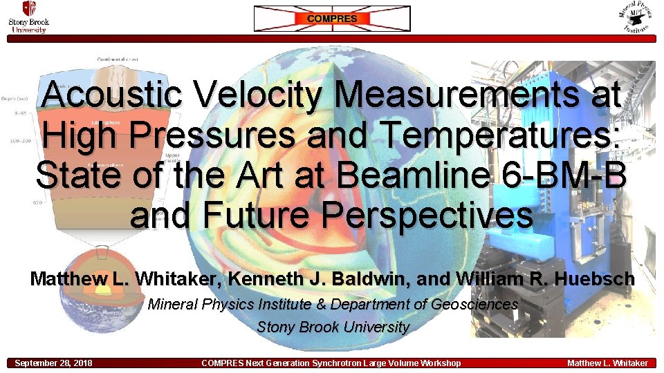 Acoustic Velocity Measurements at High Pressures and Temperatures