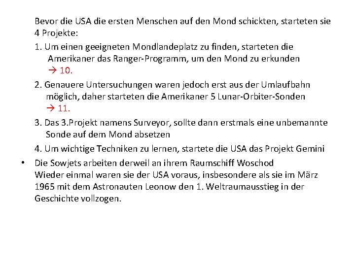 Die Geschichte der Raumfahrt Von Anna Vogl Gliederung