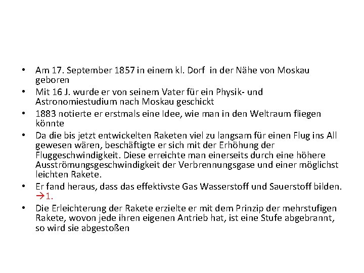 Die Geschichte der Raumfahrt Von Anna Vogl Gliederung