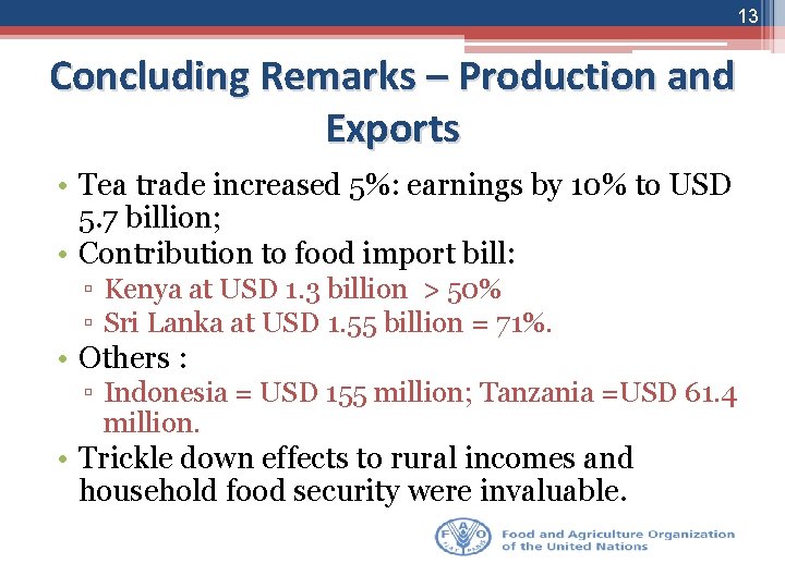World Tea Production and Trade Current and Future