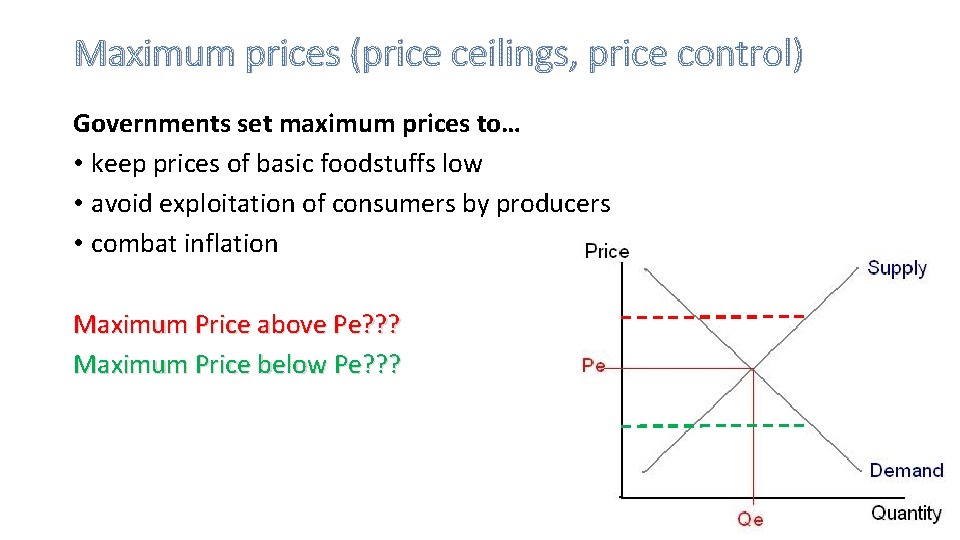 Governments can interfere with the market mechanism by