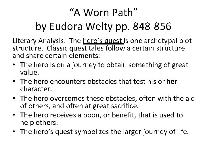 A worn path eudora welty analysis - developmentqlero