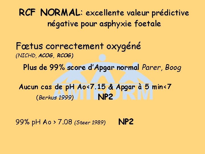Les Anomalies du RCF pendant le travail Description