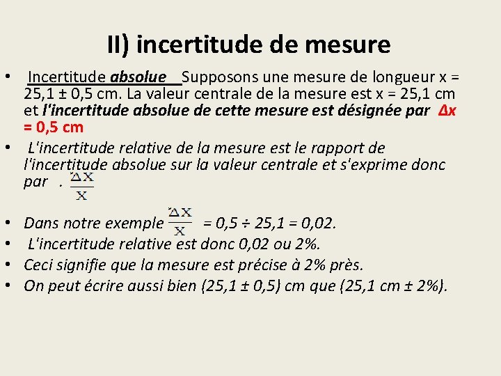 I mesure et erreurs de mesure 1 le