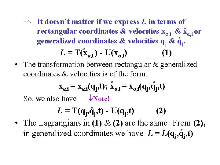 Configuration Space The state of a system of